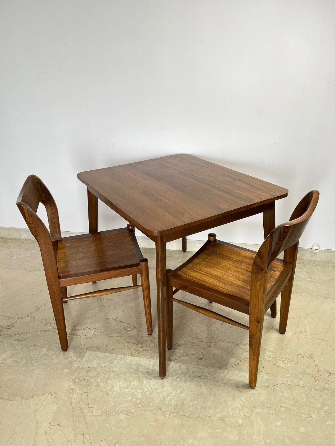Solid Teak Breakfast Table Handcrafted in India - Etsy