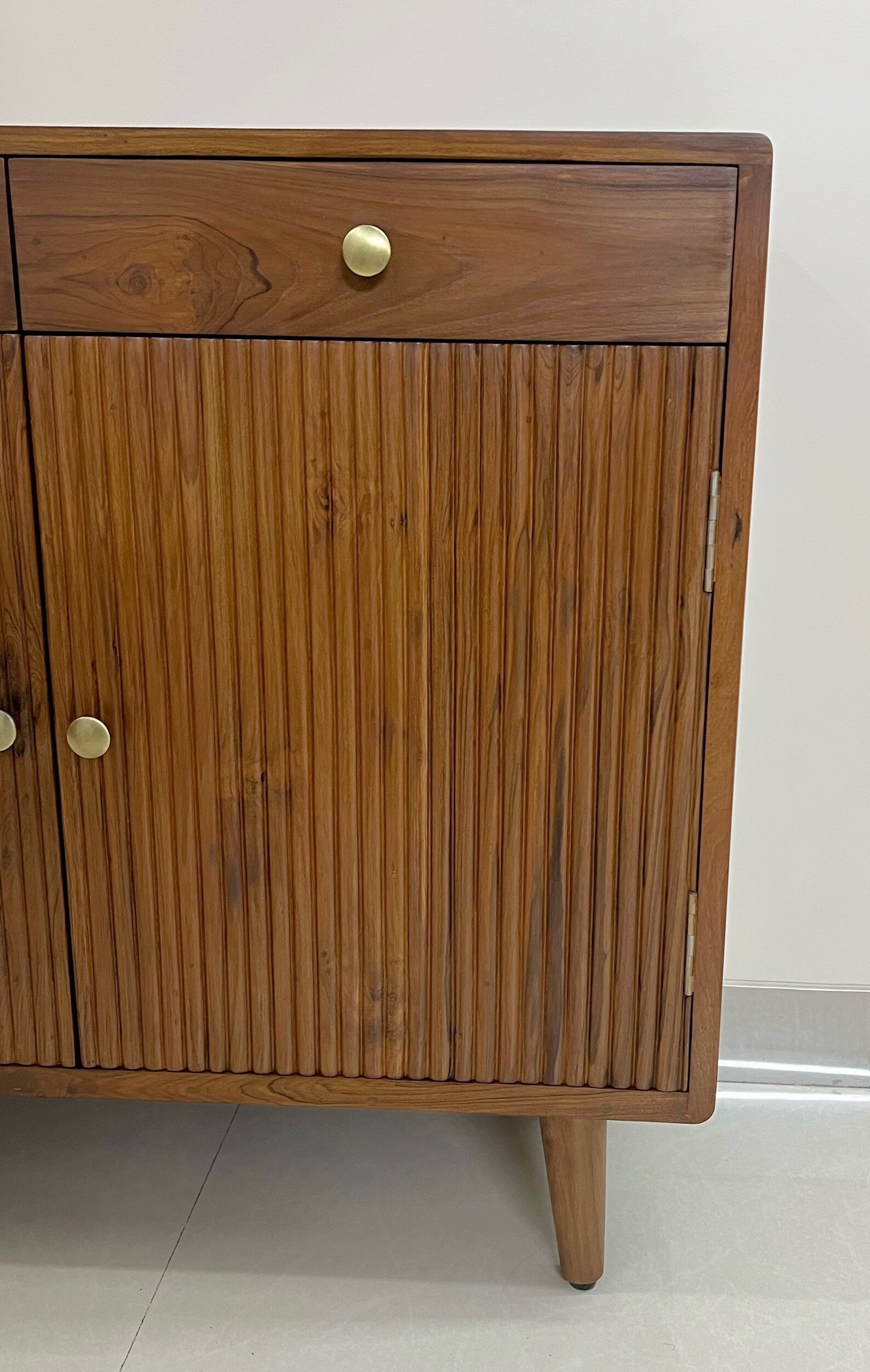 Solid Teak Mid Century Fluted Doors Storage Cabinet,sgoe Rack ...