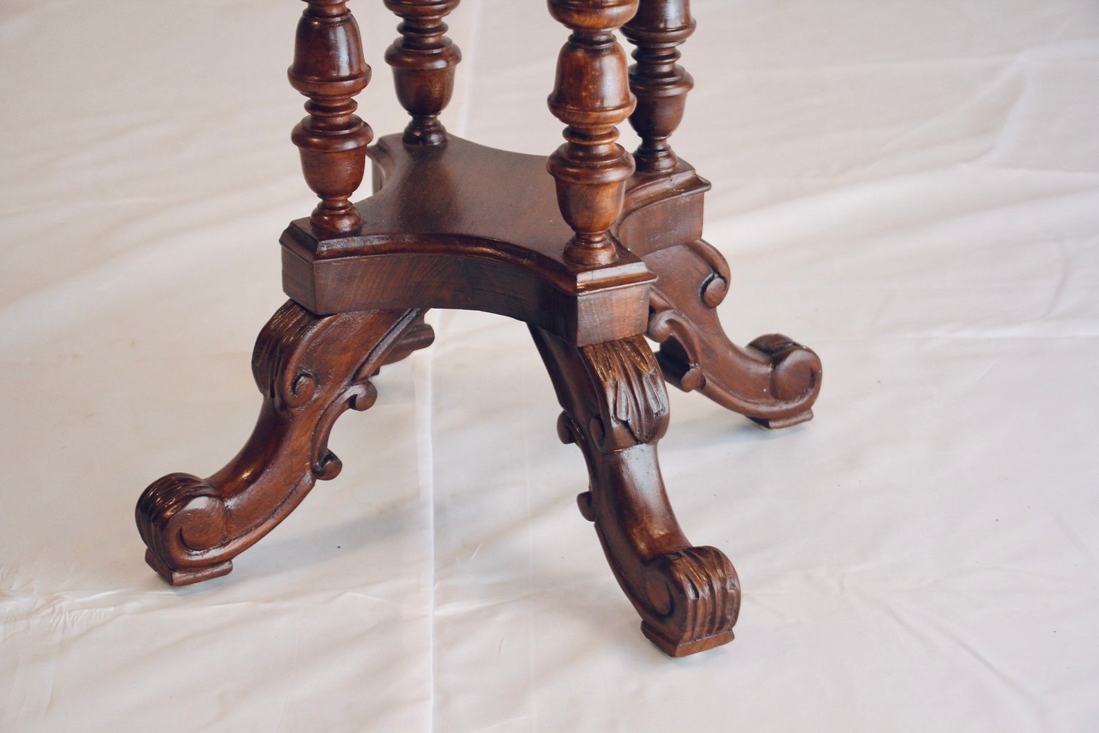 Teakwood Marble Side Table With Scroll Legs Handcrafted in - Etsy