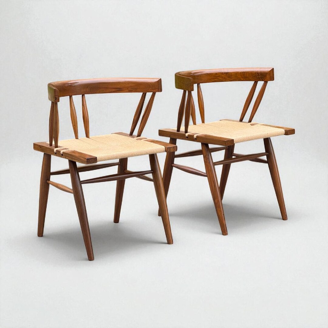 George Nakashima Inspired Grass Chair Handcrafted in Solid Teak,dining ...
