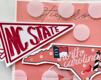 North Carolina Decal NC State Flag Decal North Carolina - Etsy