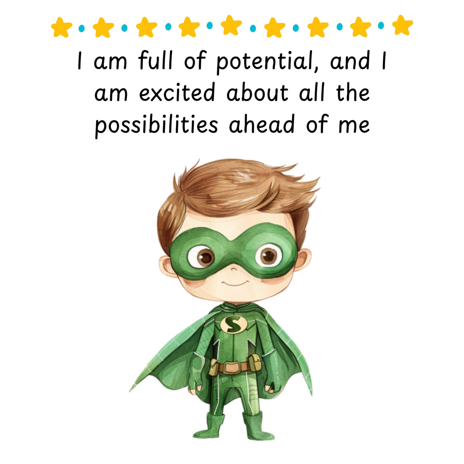 30 Children Printable Positive Affirmation Cards | Set of 30 Boys ...