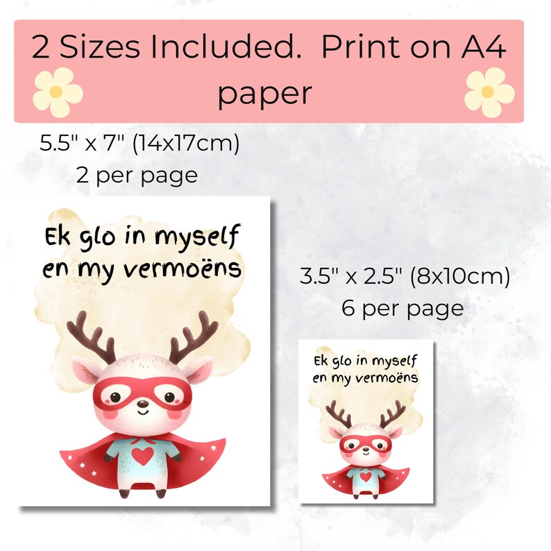 30 Afrikaanse Affirmation Cards children's Printable Positive ...