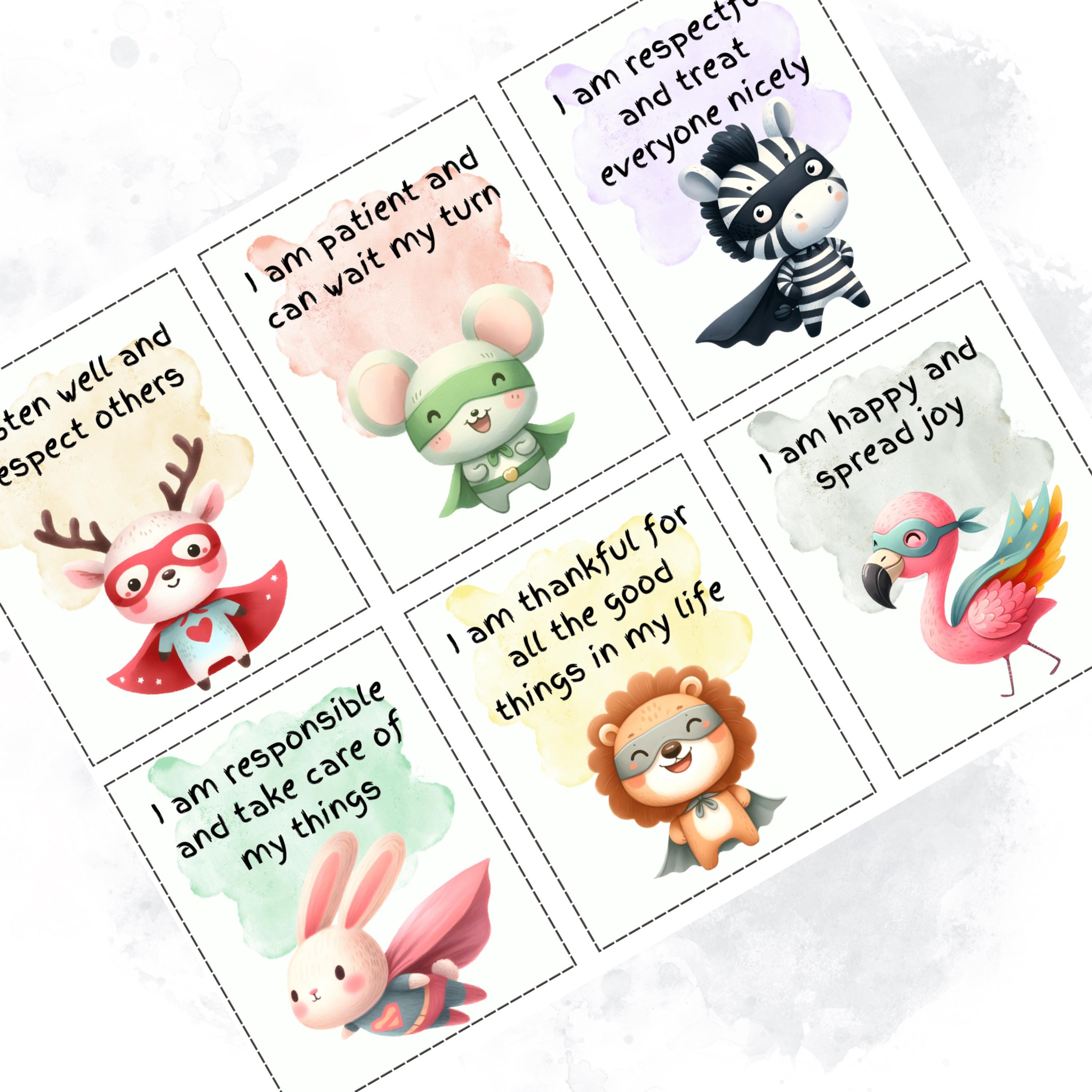 Children's Printable Positive Affirmation Cards Set of 30 Kids ...