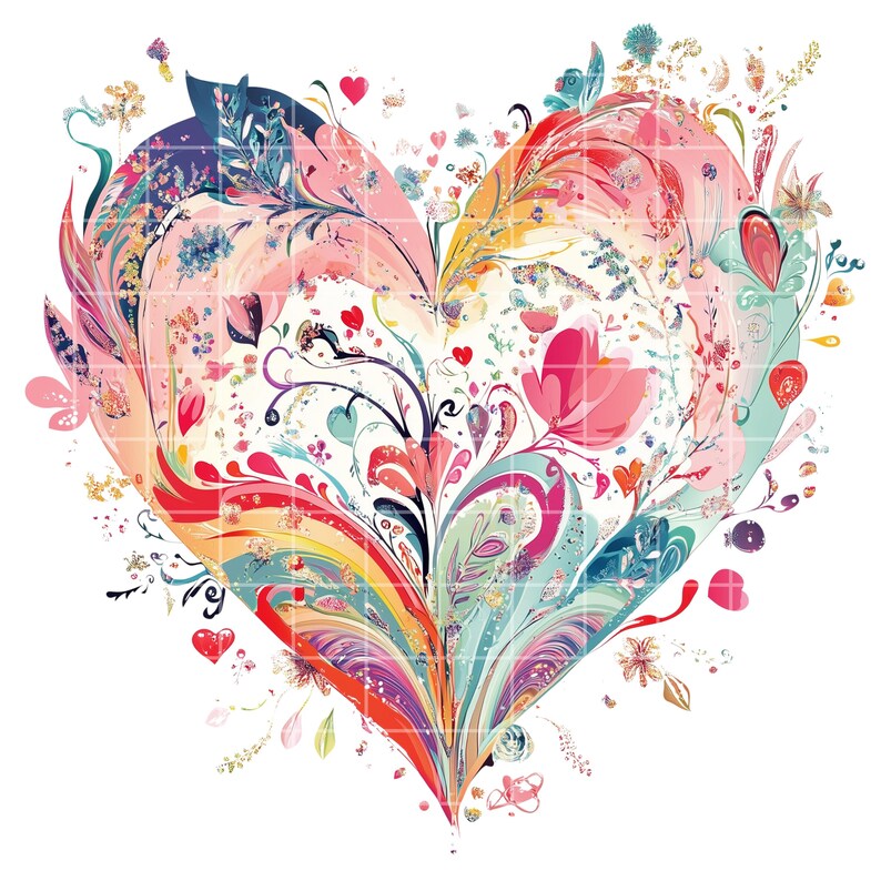 11 Floral Valentine's Day Clipart | Watercolor Heart | Valentine Hearts ...