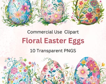 8 Easter Eggs PNG Clipart | 300 DPI Digital Download | Colorful Easter ...