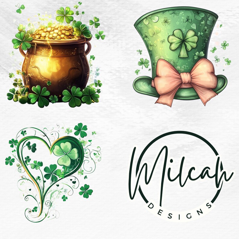 6 St Patrick's Day Clipart Four Leaf Clover Png, Saint Paddy’s Day ...