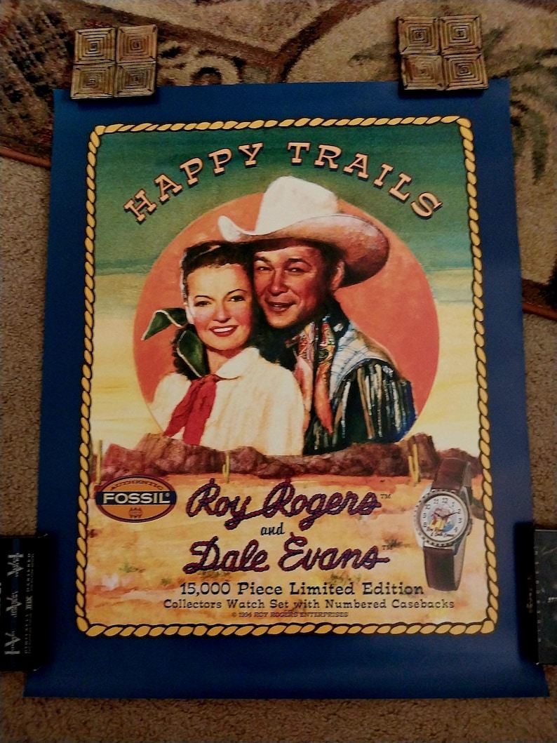 Roy Roger's Dale Evans Western Rare Cowboy Fossil Watch Poster 1994 - Etsy