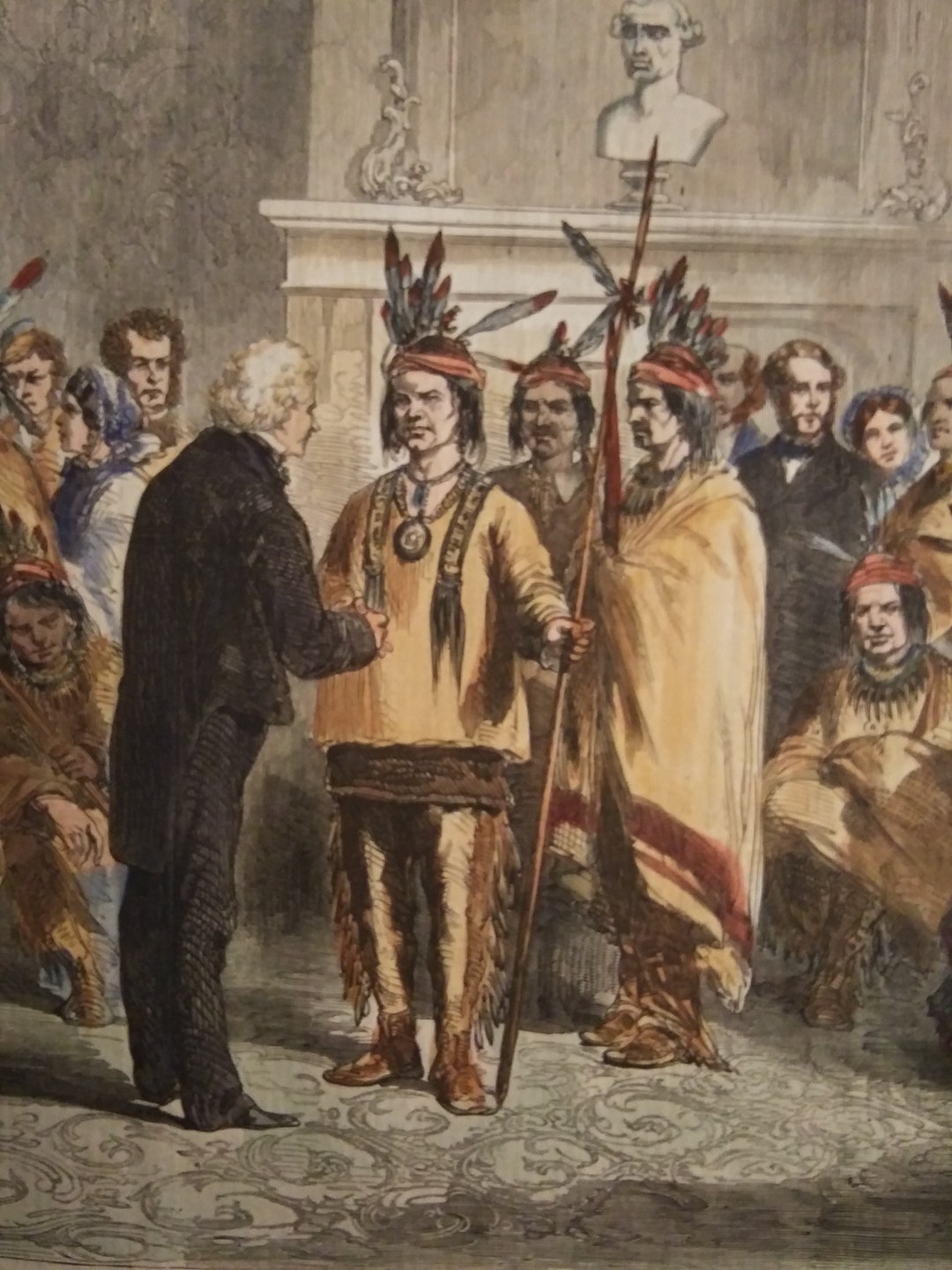 President Meeting American Indian London Delegation Colored 1858 - Etsy
