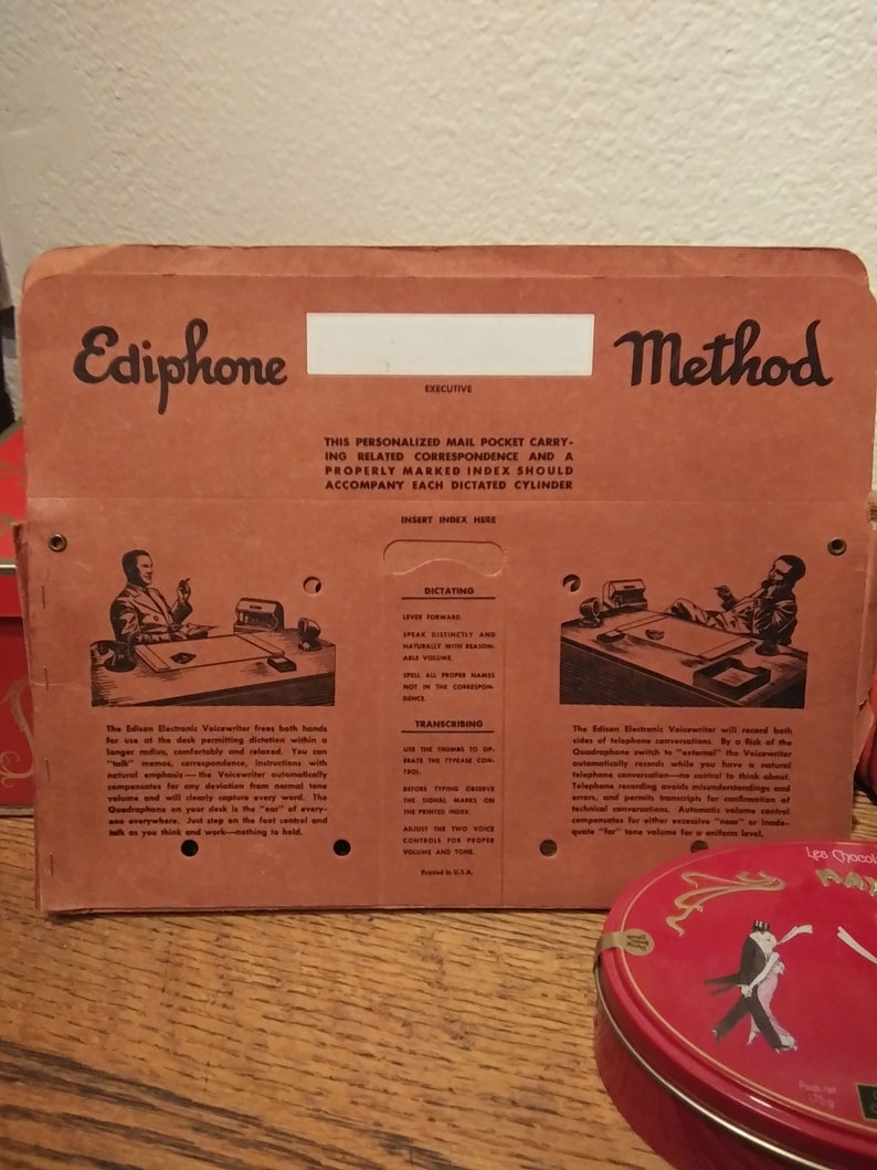 Edison Folder 1920 Ediphone Rare - Etsy