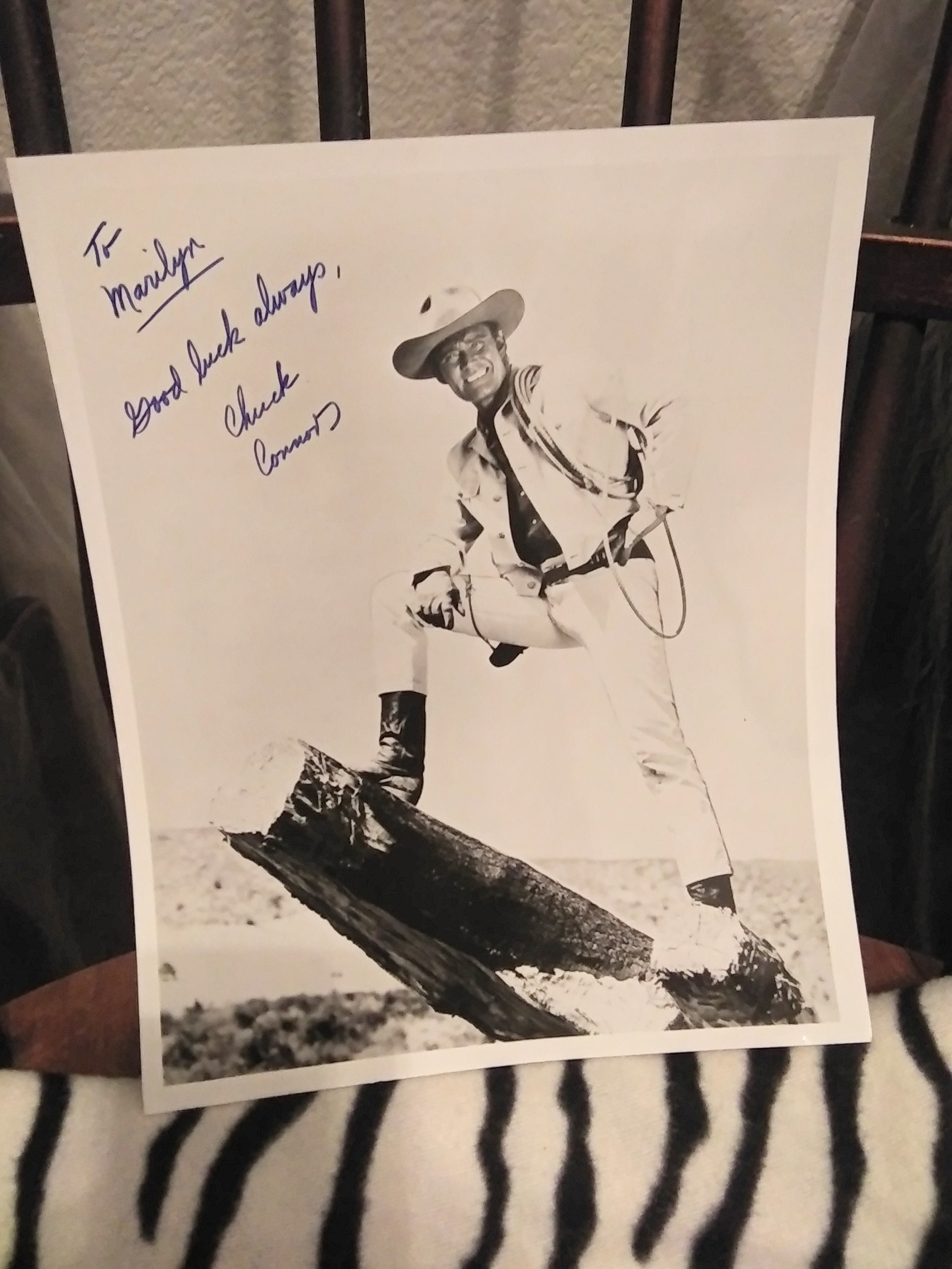 Chuck Connors Signed Photo Cowboy - Etsy