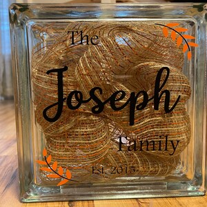 Fall Family Glass Block With Lights - Etsy