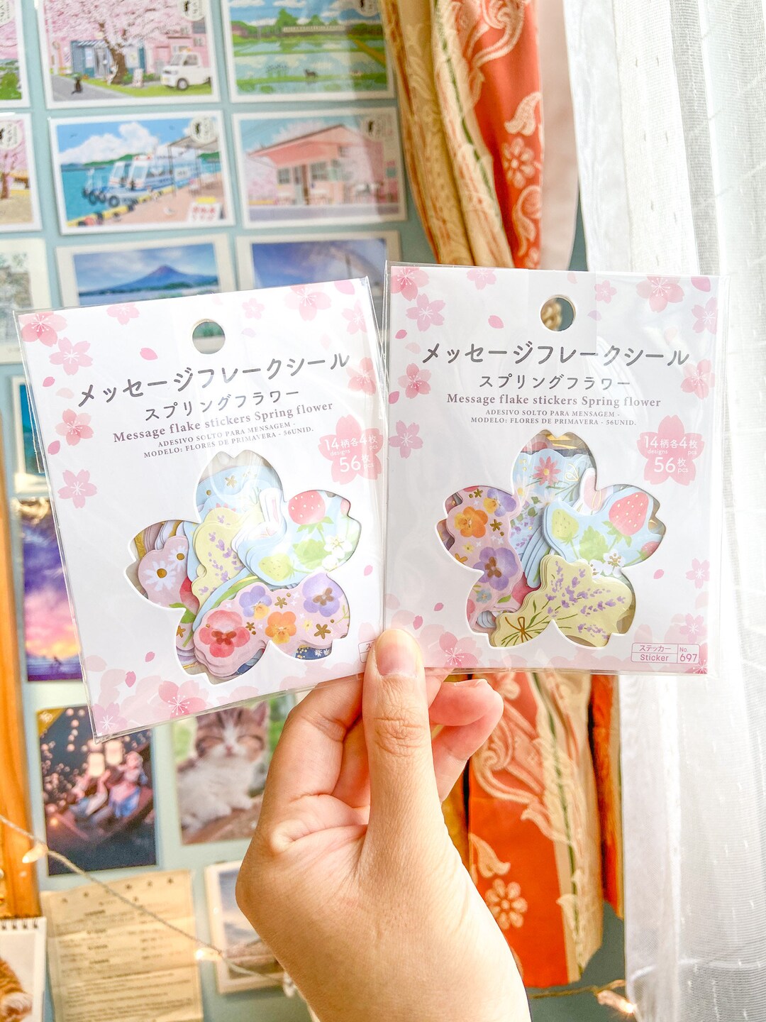 Authentic Japan Spring Flower Sakura Sticker Flakes Pack Daiso for ...