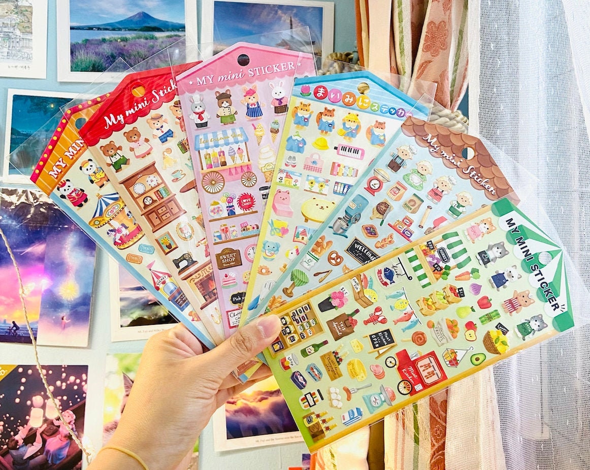 Playhouse Animals Stickers Cat Sheep Chipmunk Rabbit - Etsy