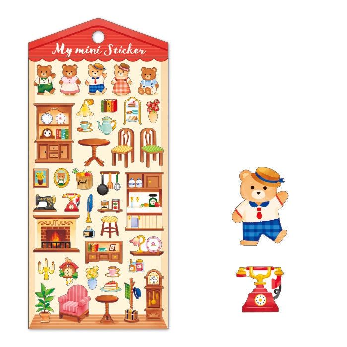 Playhouse Animals Stickers Cat Sheep Chipmunk Rabbit - Etsy