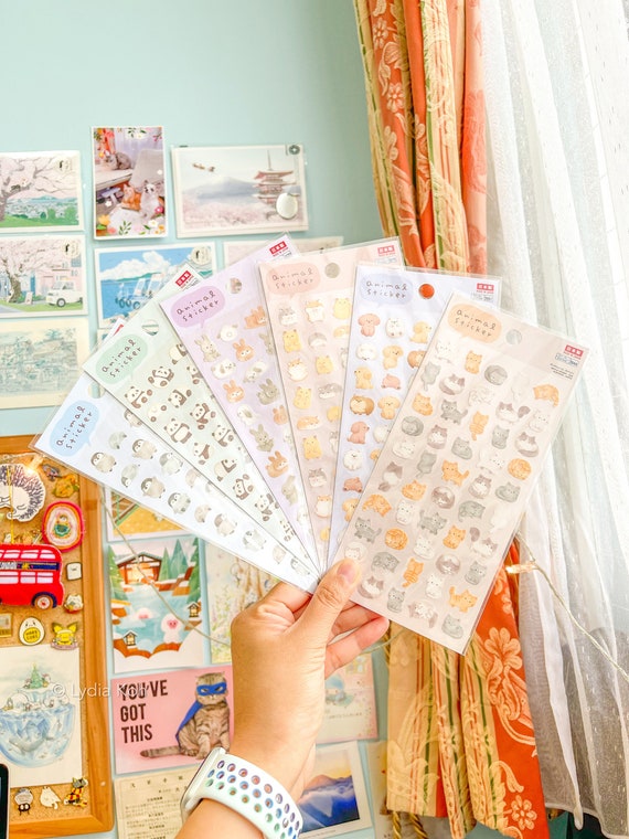 Japan Kawaii Animal Sticker Sheets Daiso for Journaling - Etsy