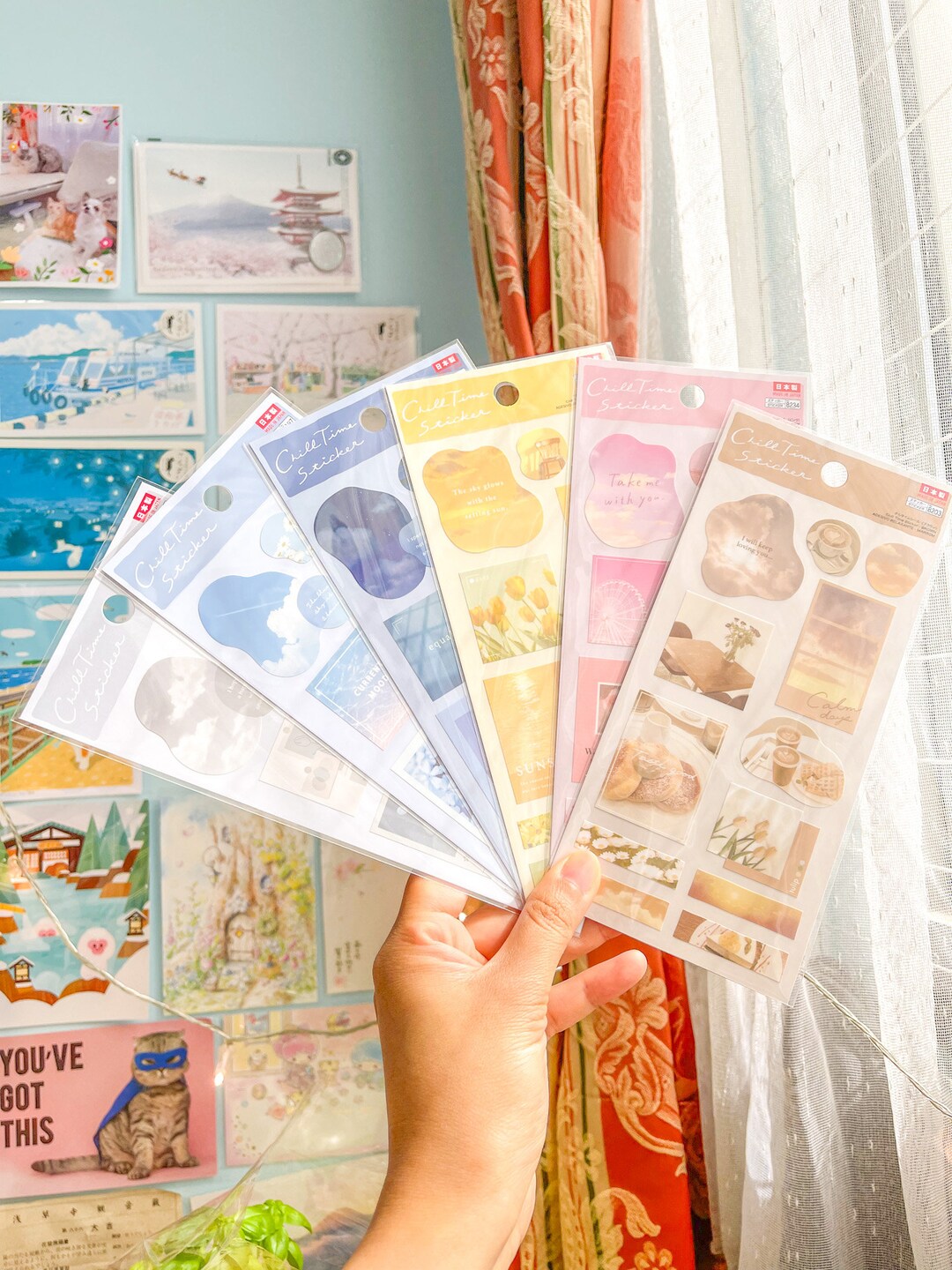 Authentic Japan Chill Time Sticker Sheets Daiso for Journaling ...