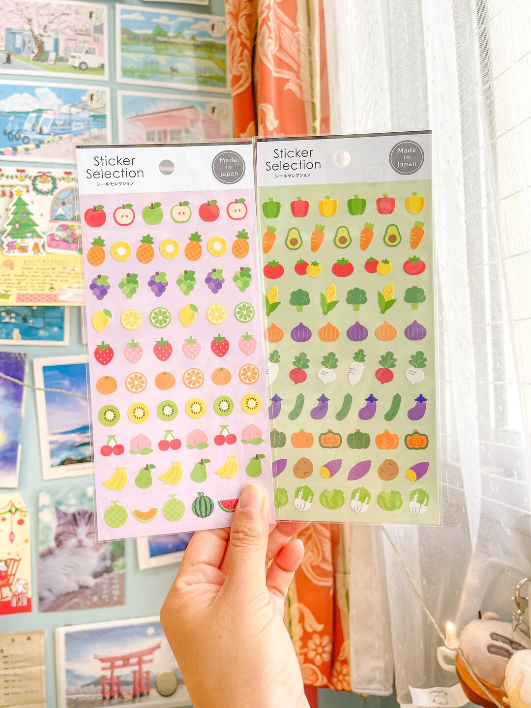 Fruits and Veggies Sticker Selection Sticker Sheet Gaia - Etsy