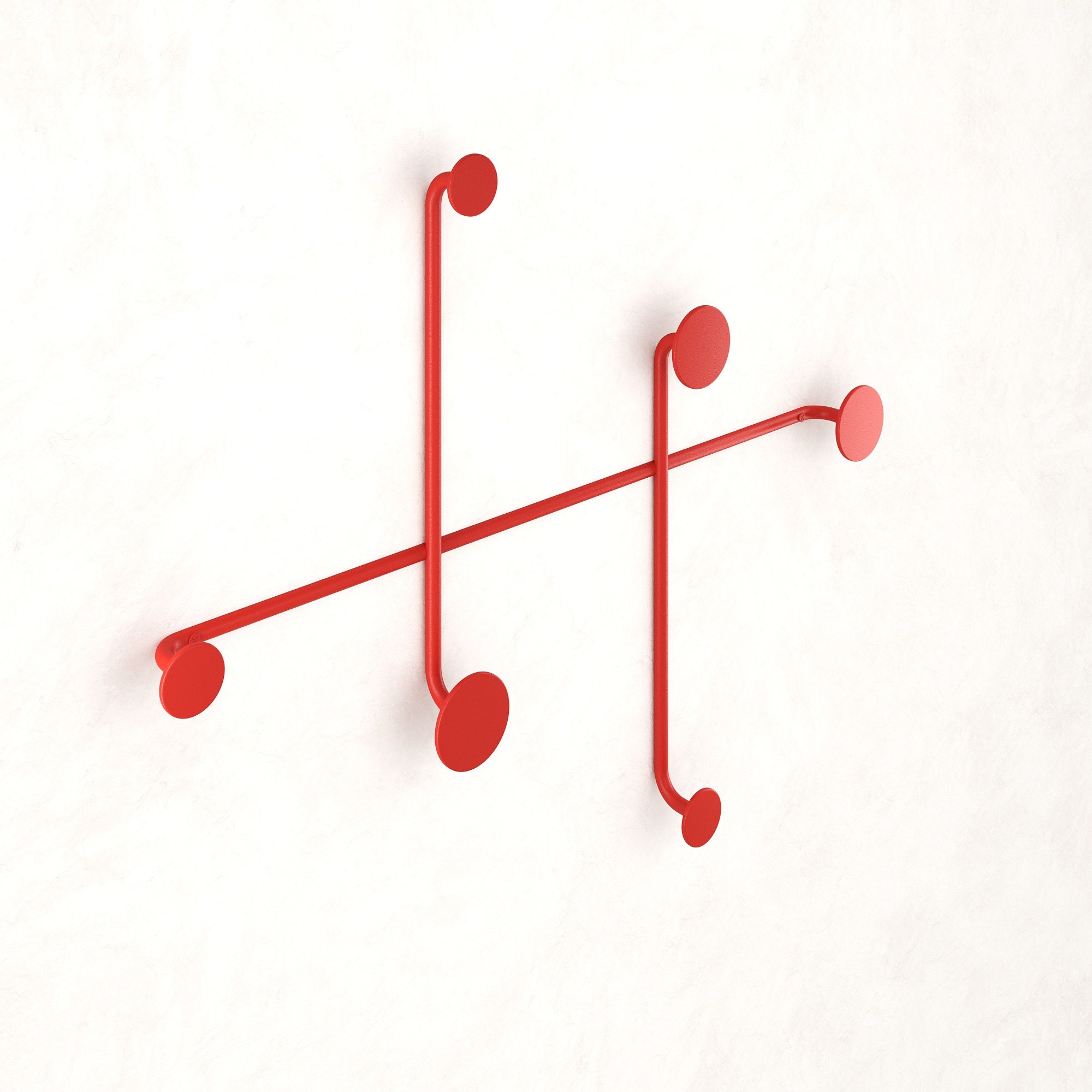 Red Modern Clothes Hanger, Metal Wall Hooks for Clothes, Wall Coat ...