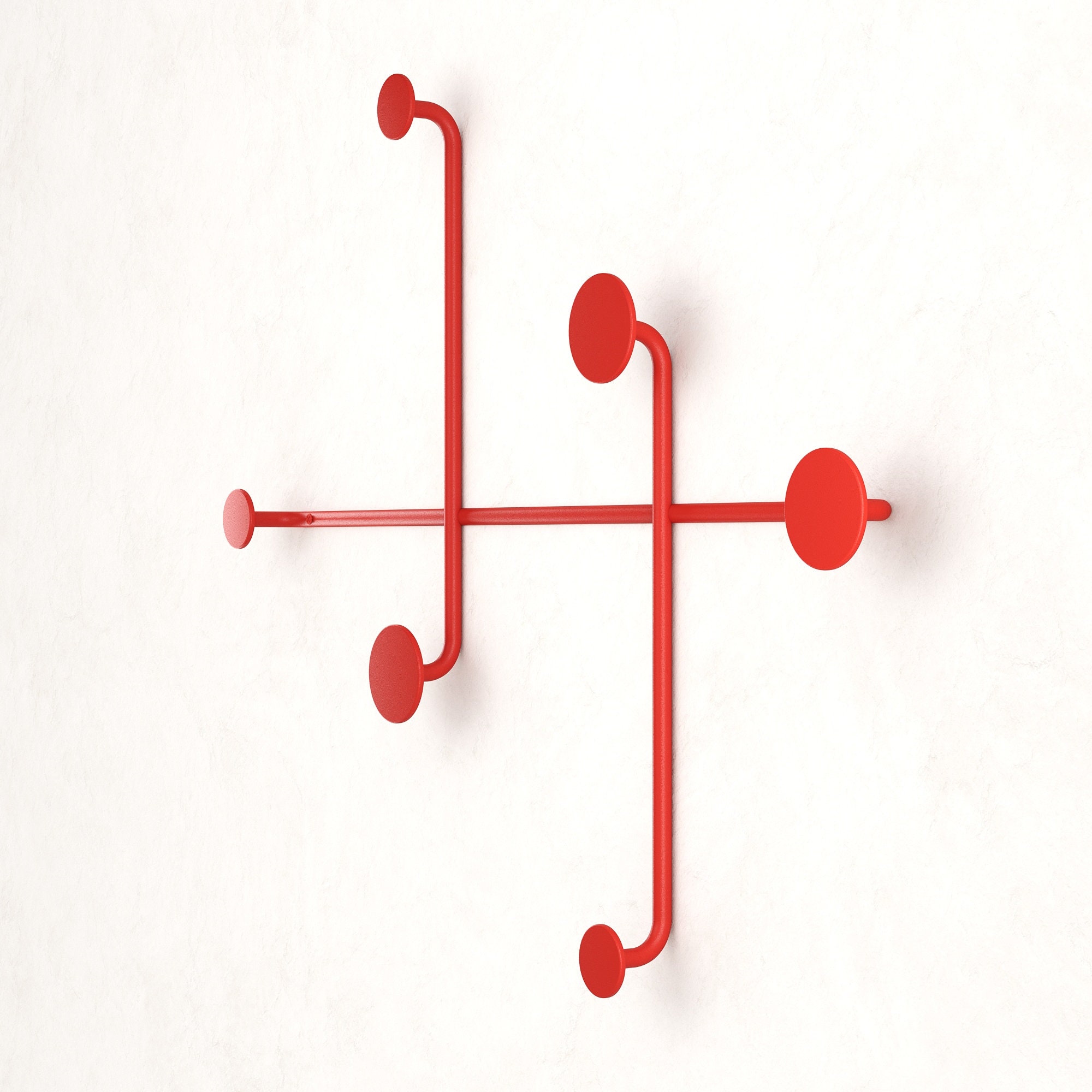 Red Modern Clothes Hanger, Metal Wall Hooks for Clothes, Wall Coat ...
