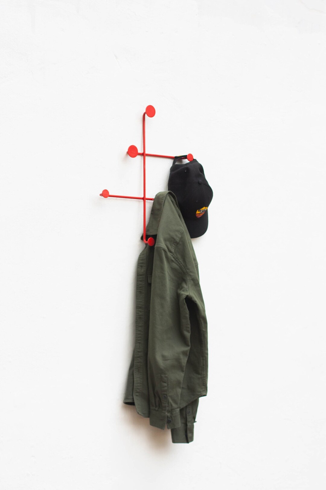 Red Modern Clothes Hanger, Metal Wall Hooks for Clothes, Wall Coat ...