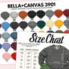 Bella Canvas 3719 Size + Color Chart | EDITABLE Canva Template | 3719 ...