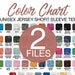 Printful Color Chart for Bella Canvas 3001 Unisex T-shirt Color Chart ...