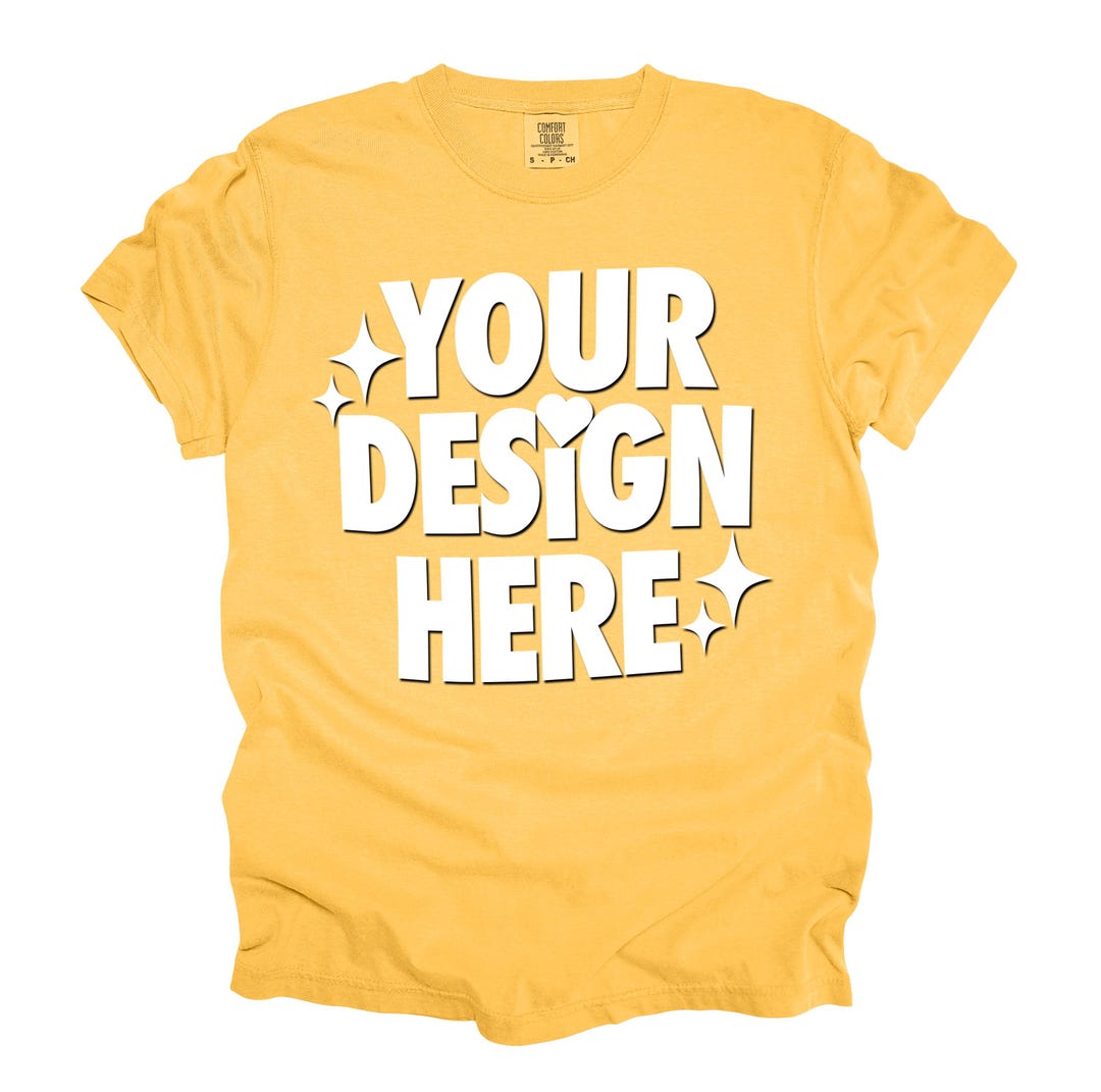 Citrus Comfort Colors 1717 T-shirt Mockup: Unisex Flat Lay (digital ...