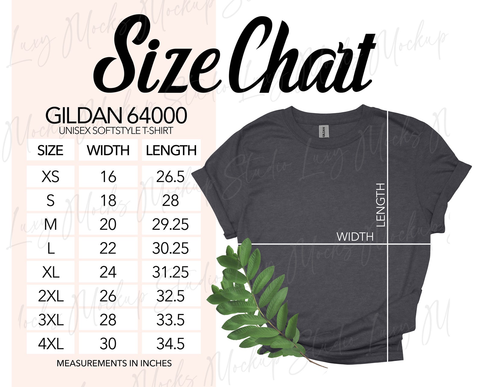 Gildan 64000 G640 Color Chart and Size Chart Bundle JPEG - Etsy