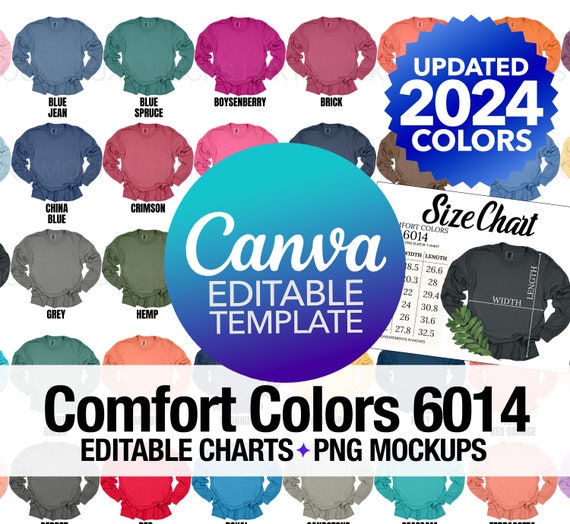 Tabla De Colores De Camisetas Comfort Colors Comfort Colors 6030 Color