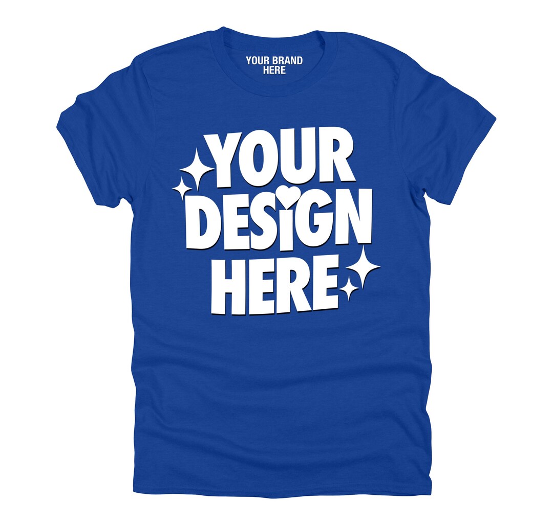 Neon Blue Gildan 5000 T-shirt Mockup: Unisex Flat Lay (jpeg File) - Etsy