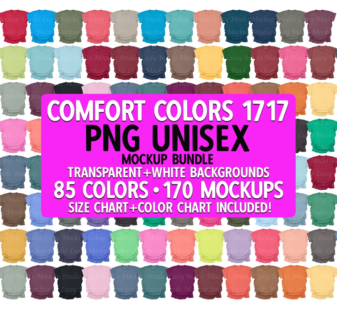 Comfort Colors 1717 Mockup Bundle PNG Transparent C1717 170 Mocks ...