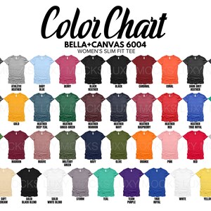 Bella Canvas 6004 Color Chart & Size Chart Bundle (digital Download) - Etsy