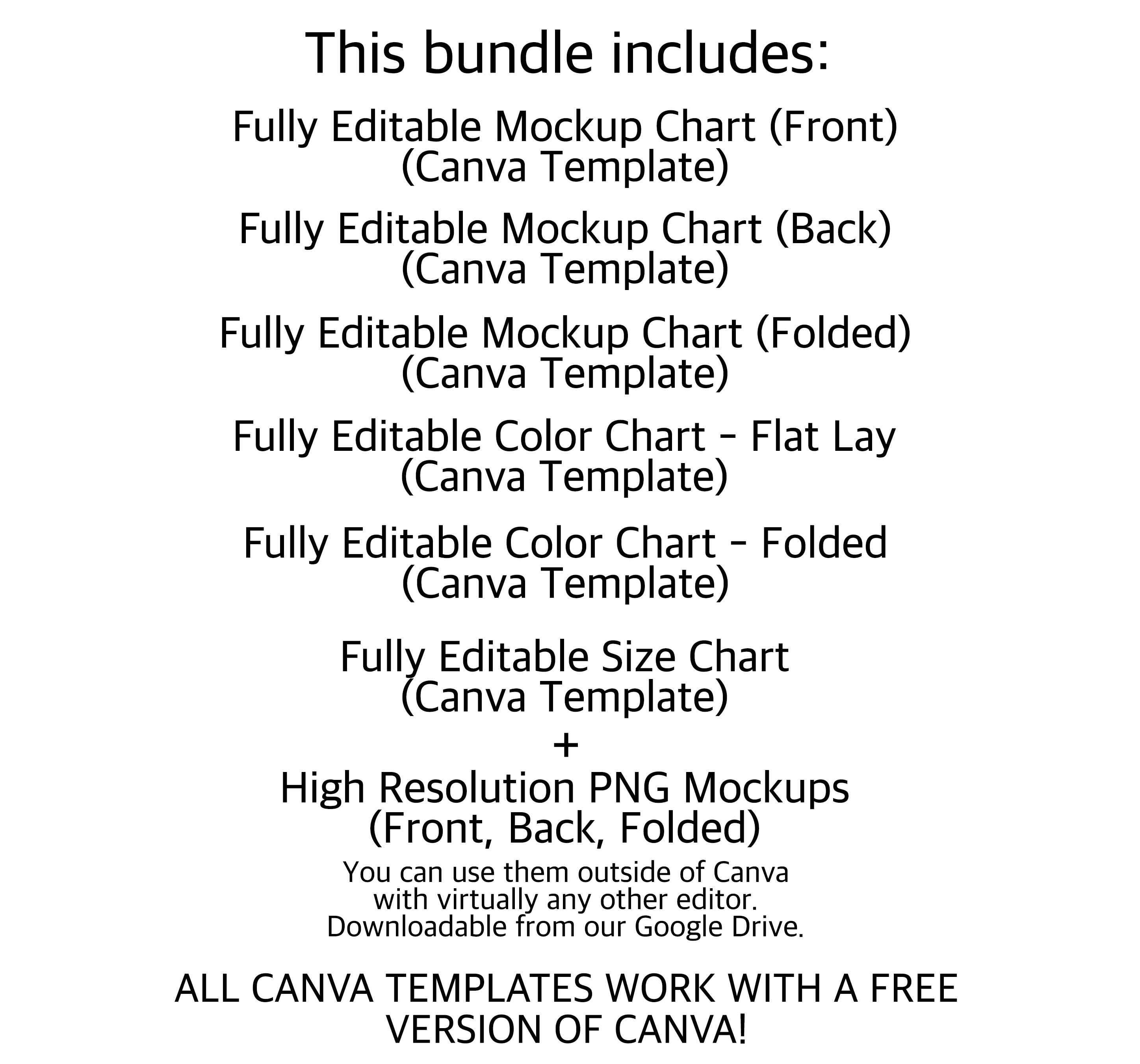 Gildan 18000 Mockup Bundle: Canva Template With Color & Size Charts - Etsy