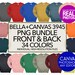 Bella Canvas 3945 Front and Back PNG Transparent Mockup Bundle Unisex ...