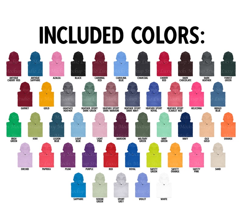 Fully Editable Custom Color Chart Gildan 18500 G185 Folded - Etsy
