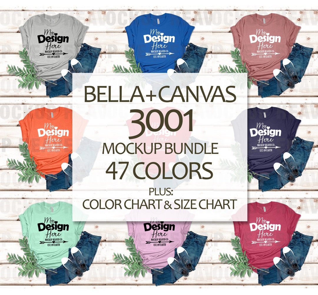 Bella Canvas 3001 Mockup Bundle: 47 Printful Colors (JPEG) - Etsy