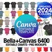 Bella Canvas 6400 Editable Color Chart Size Chart PNG Transparent ...