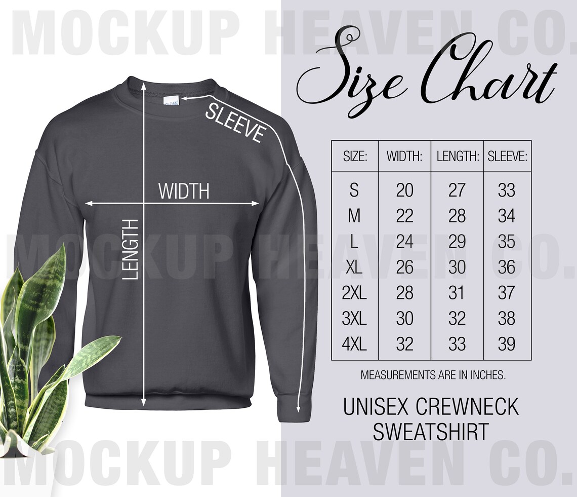 Gildan 18000 G180 Color Chart Size Chart 3 Files G180 - Etsy Canada