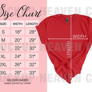 Gildan 64000 Size Chart G640 Women's Mockup Size Chart Gildan Softstyle ...