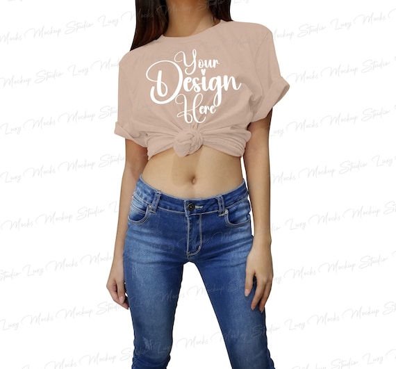 Gildan 64000 Sand Color Model Mockup Women's T-shirt Style - Etsy