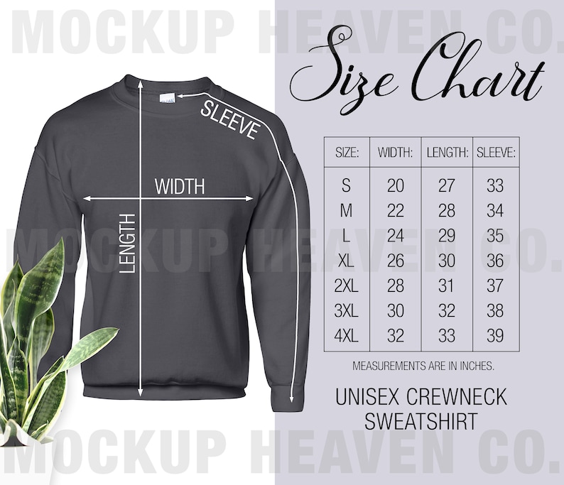 Gildan 18000 G180 Size Chart Color Chart 2 Files G180 - Etsy