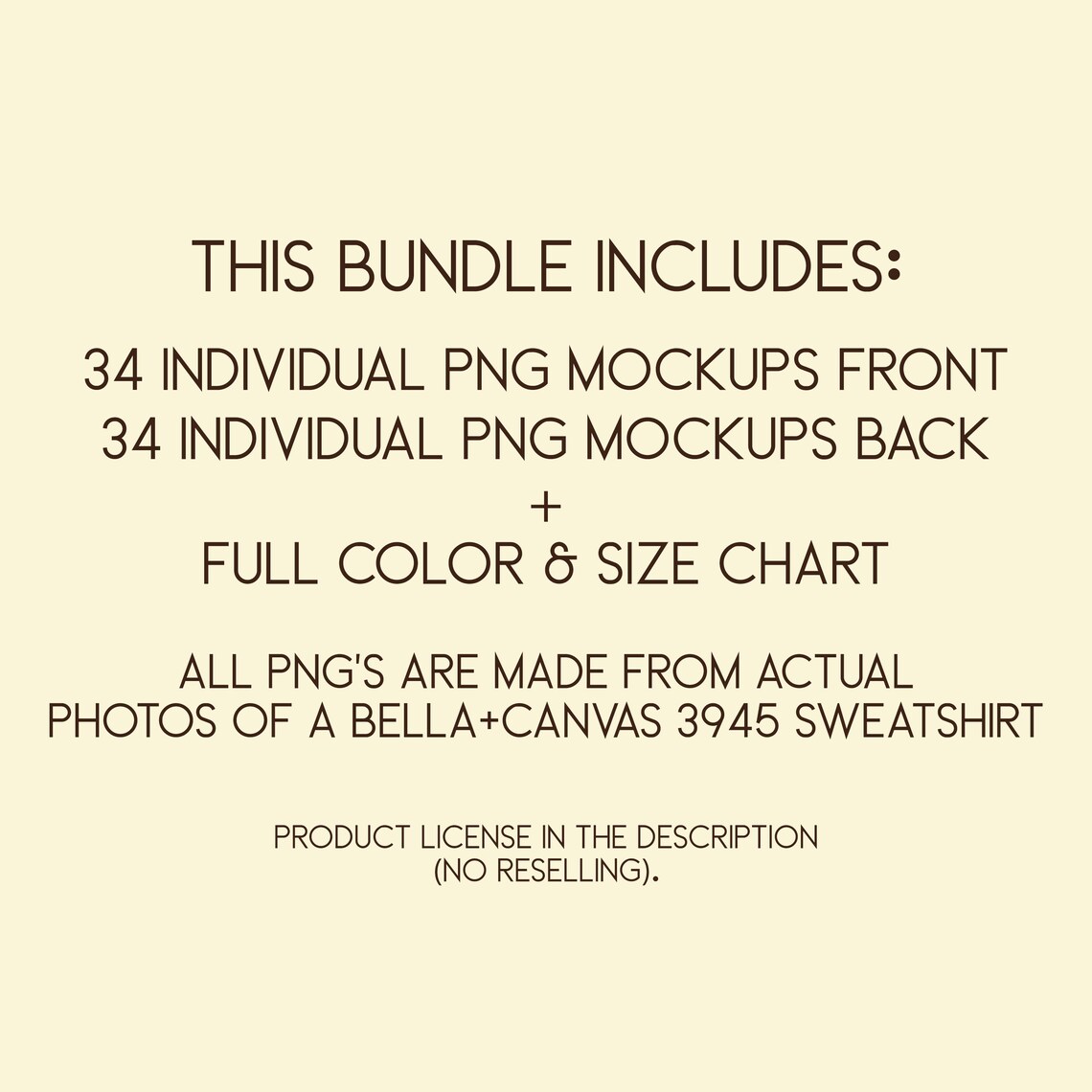 Bella Canvas 3945 Front and Back PNG Transparent Mockup Bundle Unisex ...