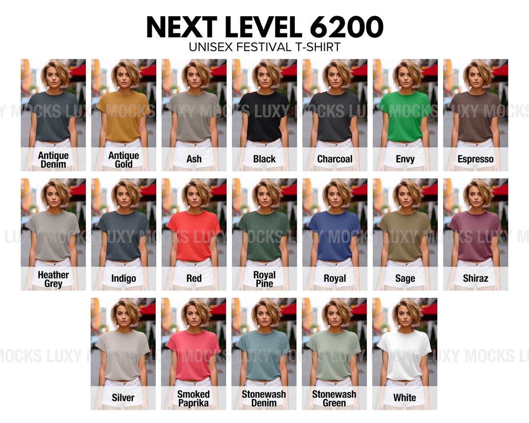 Next Level 6200 Color Chart Women's Color Chart 1 JPEG File Instant ...