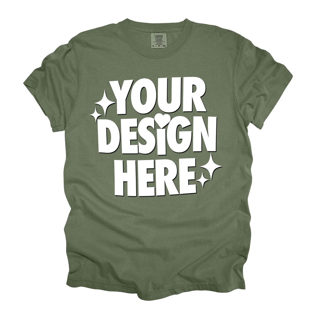 Sage Comfort Colors 1717 T-shirt Mockup: Unisex Flat Lay (digital ...