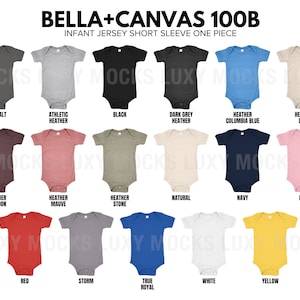 Bella Canvas 100B Baby Onsie Color Chart + Size Chart (2 JPEG Files) - Etsy