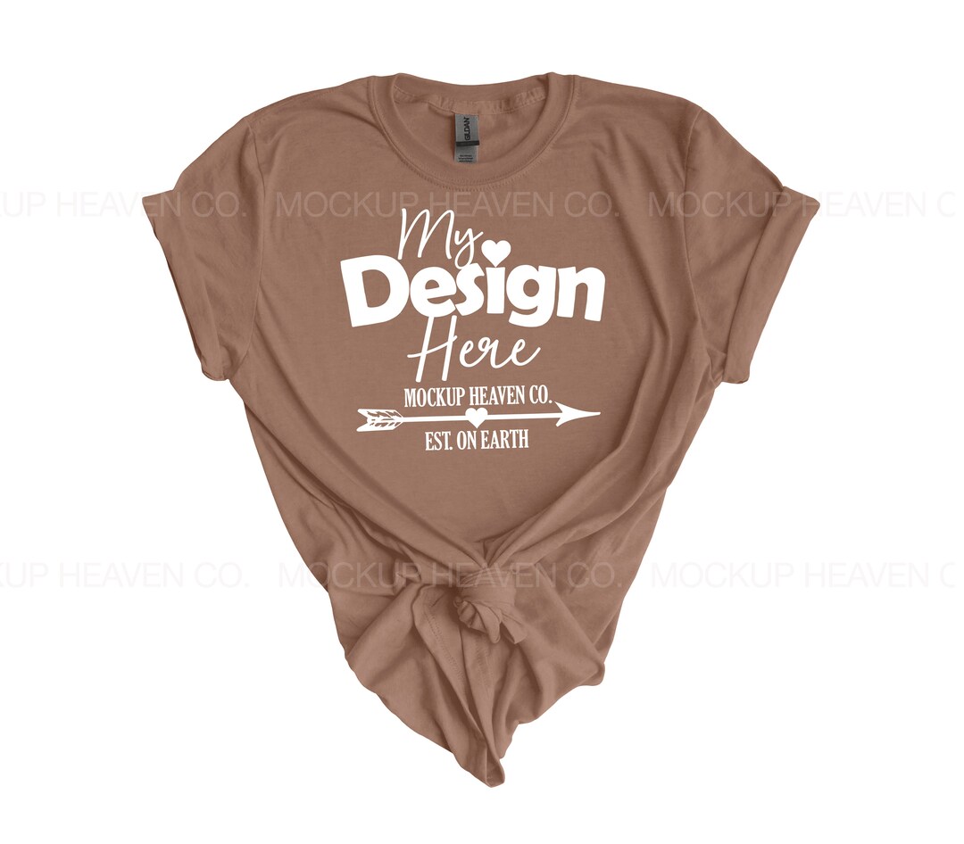 Gildan 64000 Chestnut T-shirt Mockup: Women's Flat Lay (JPEG) - Etsy