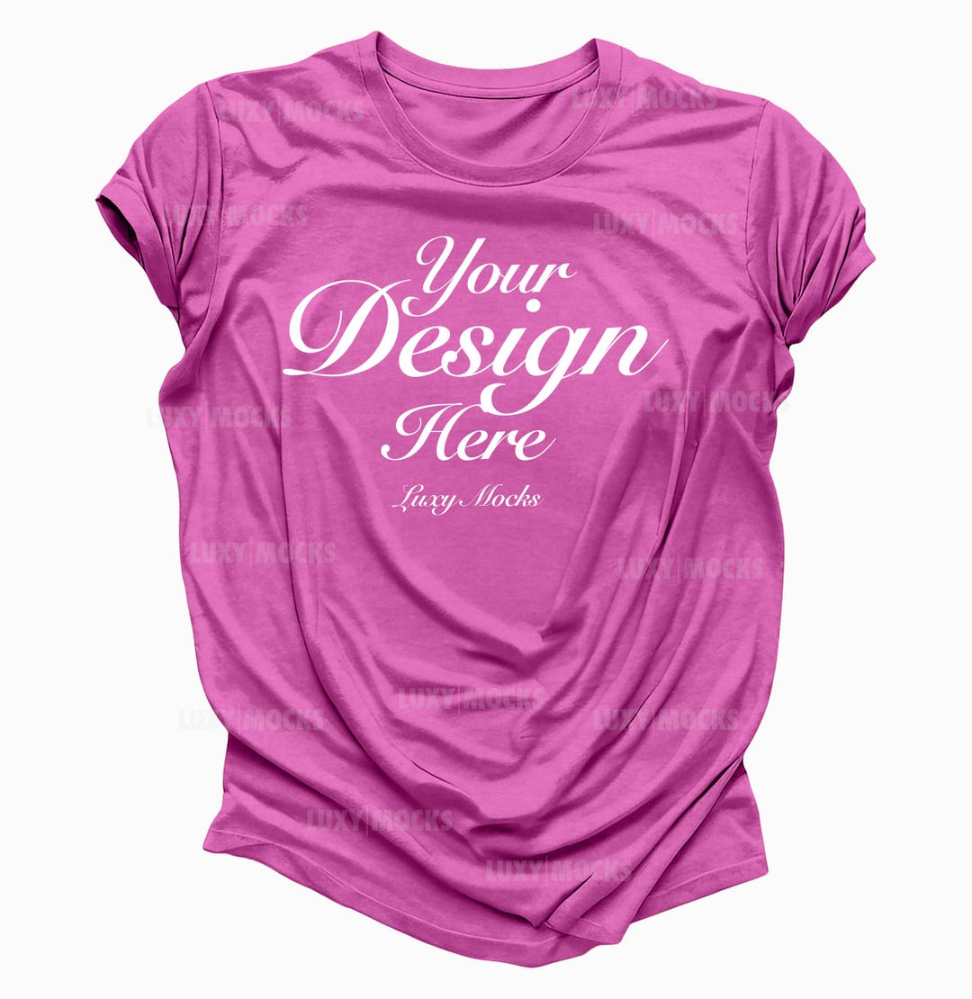 Heather Berry Gildan 64000 G640 T-shirt Mockup Body Shape Tee Mockup ...