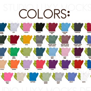 Gildan 18000 G180 Editable Color Chart Swatches PNG Mockup Bundle With ...