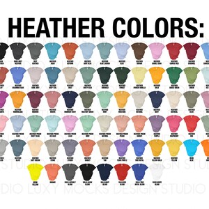 Bella Canvas 3001 Color Chart + Size Chart Canva Template (PNG) - Etsy